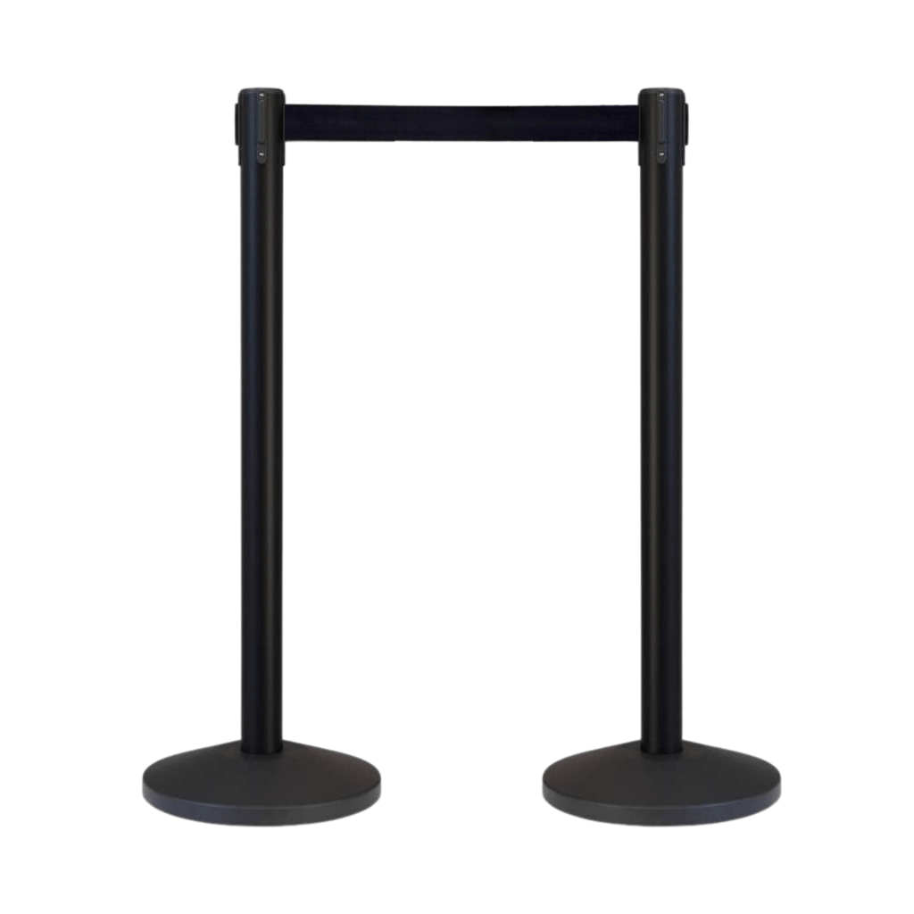 QChamp Metro Black Retractable Belt Barrier Set – Pittman